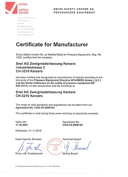 Agréements | Snel SA